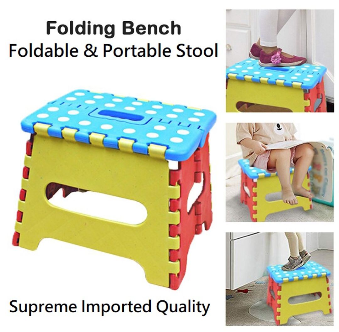 Lightweight Folding Step Stool Plastic Durable Easy Foldable Plastic ...
