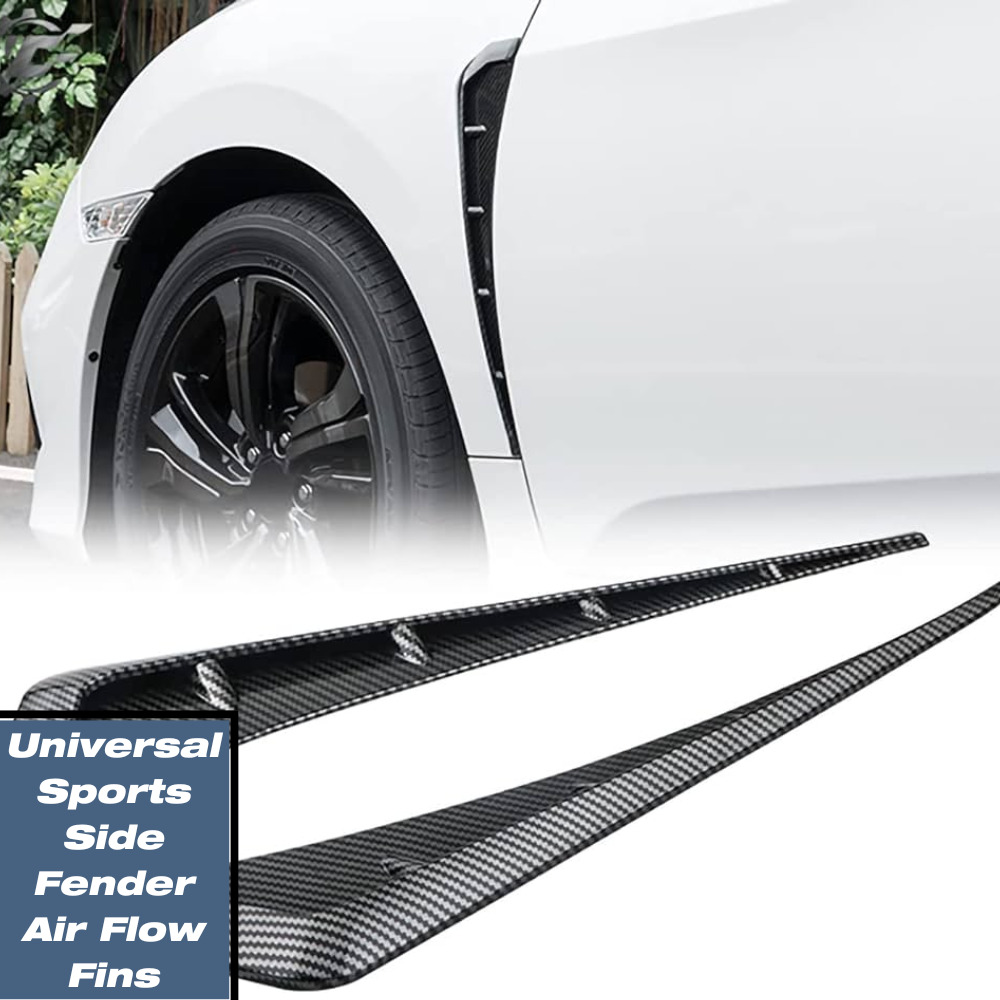 Universal Carbon Fiber Sports Side Fender Air Flow Fins | Universal ...