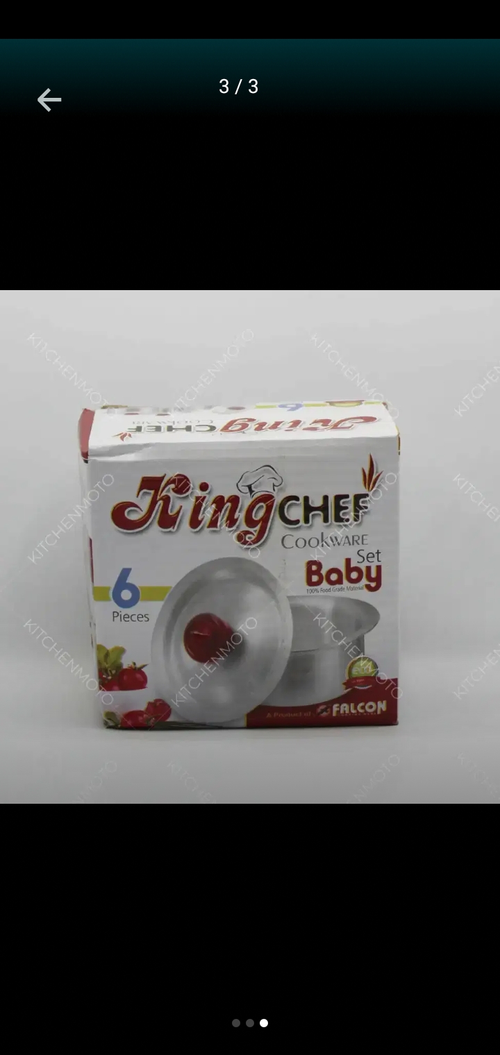 Pot Set Aluminium With Metal Finish 3 Pieces with Lid Cooking Pot Set ...