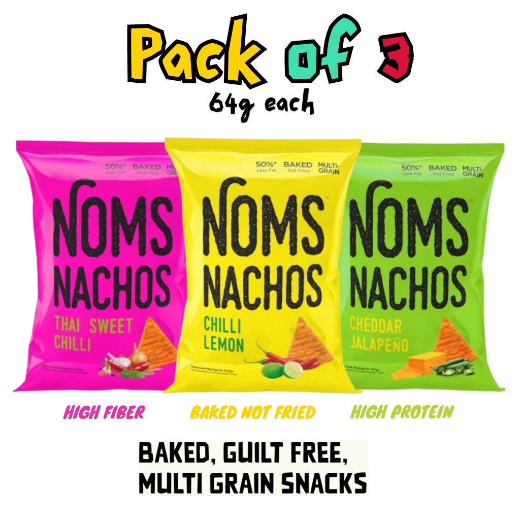Noms Nachos Baked Chips 64g Each - Mix Flavors (Pack of 3) | Daraz.pk
