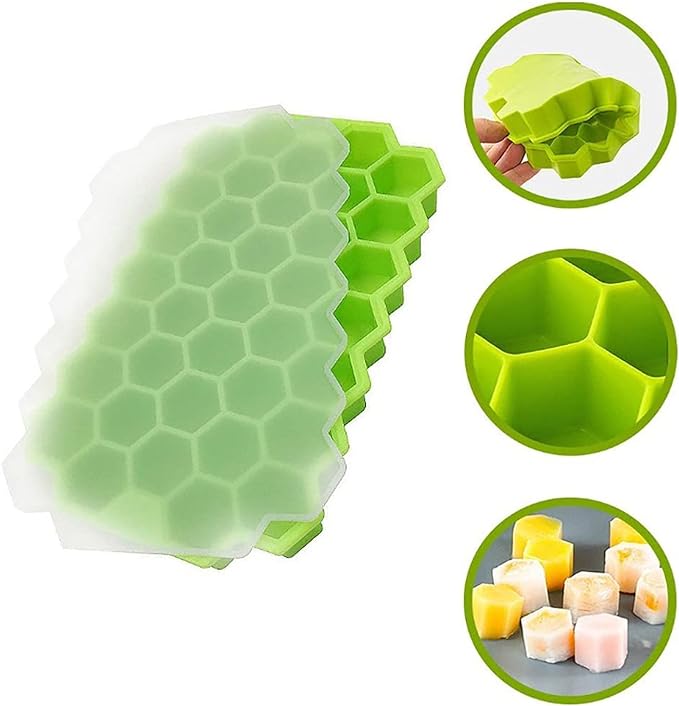 Ice Cubes Tray for Fridge 37 Grids Silicon ice Cube Trays for Freezer ...