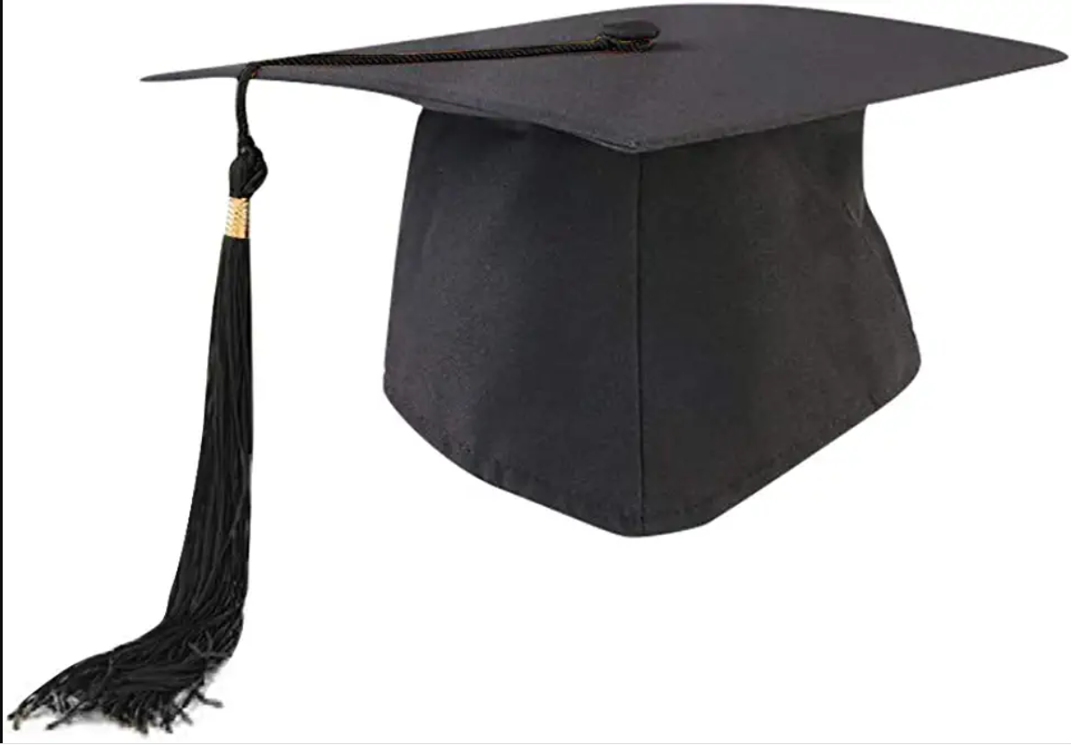 Graduation Cap with Black/Yellow/Golden Tassel - University - College ...