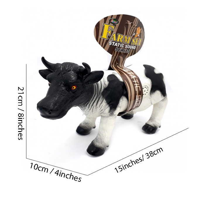 Soft Rubber Farm Cow Unbreakable Action Figure Toy Set With Sound ...
