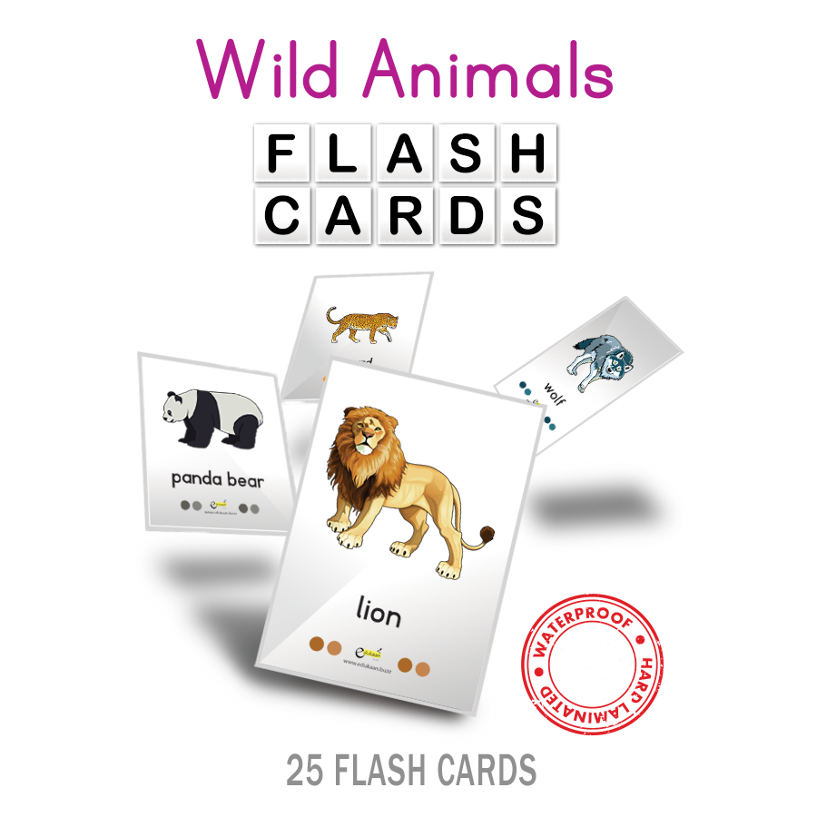 WILD ANIMALS (ANIMATED) FLASH CARDS - 8014 | Daraz.pk