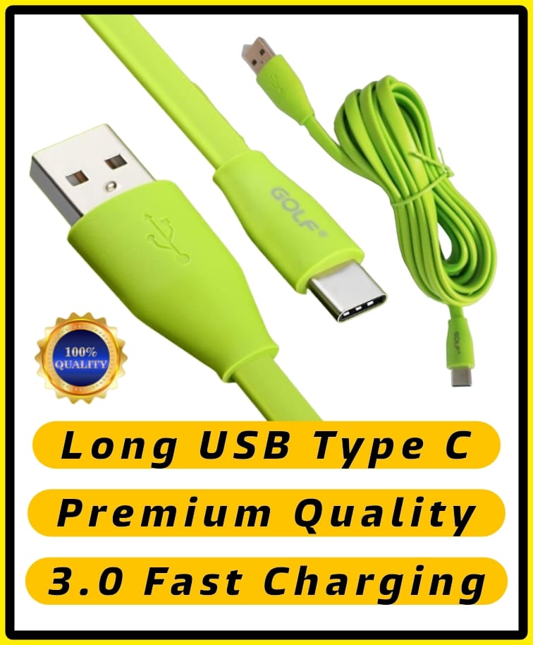 Long Type C 3.0 Fast Charging USB Cable | Daraz.pk