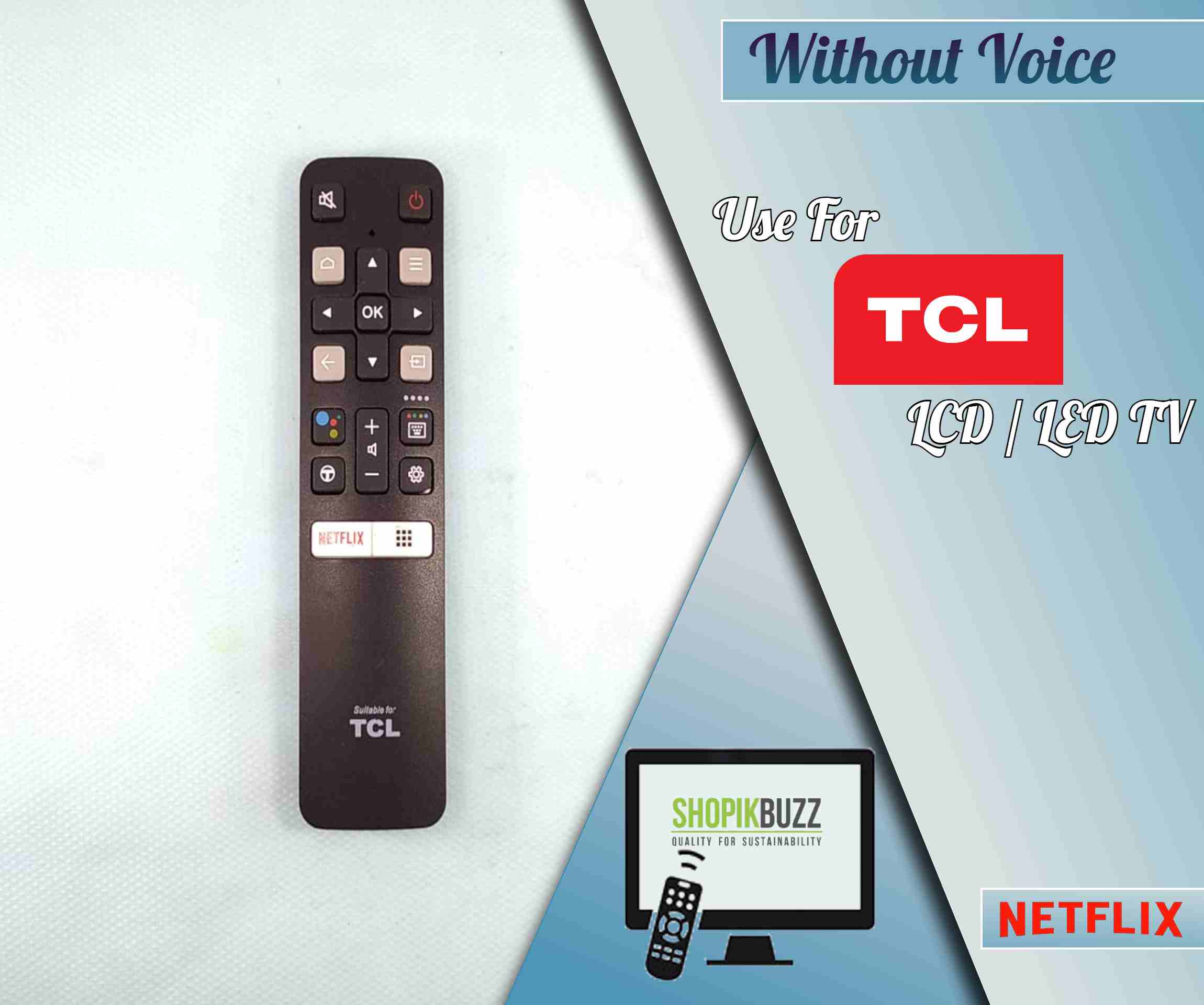 TCL Smart LED TV Remote Control Without Voice Command With Netflex ...