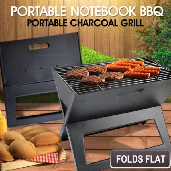 Foldable Charcoal Barbecue Grill Compact Notebook Charcoal BBQ X-grill ...