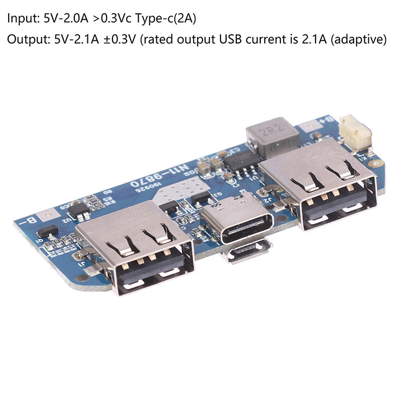 Type-C Dual USB 3.7V To 5V 2A Mobile Power Motherboard Phone Power Bank ...