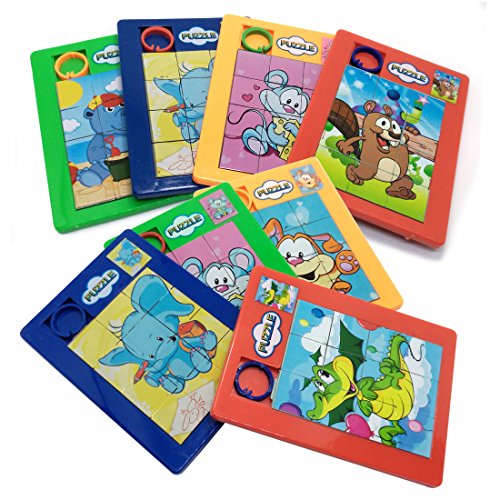 3 Pcs Set - Cartoon Animal Pattern Sliding Puzzle Toys For Kids Fun and ...