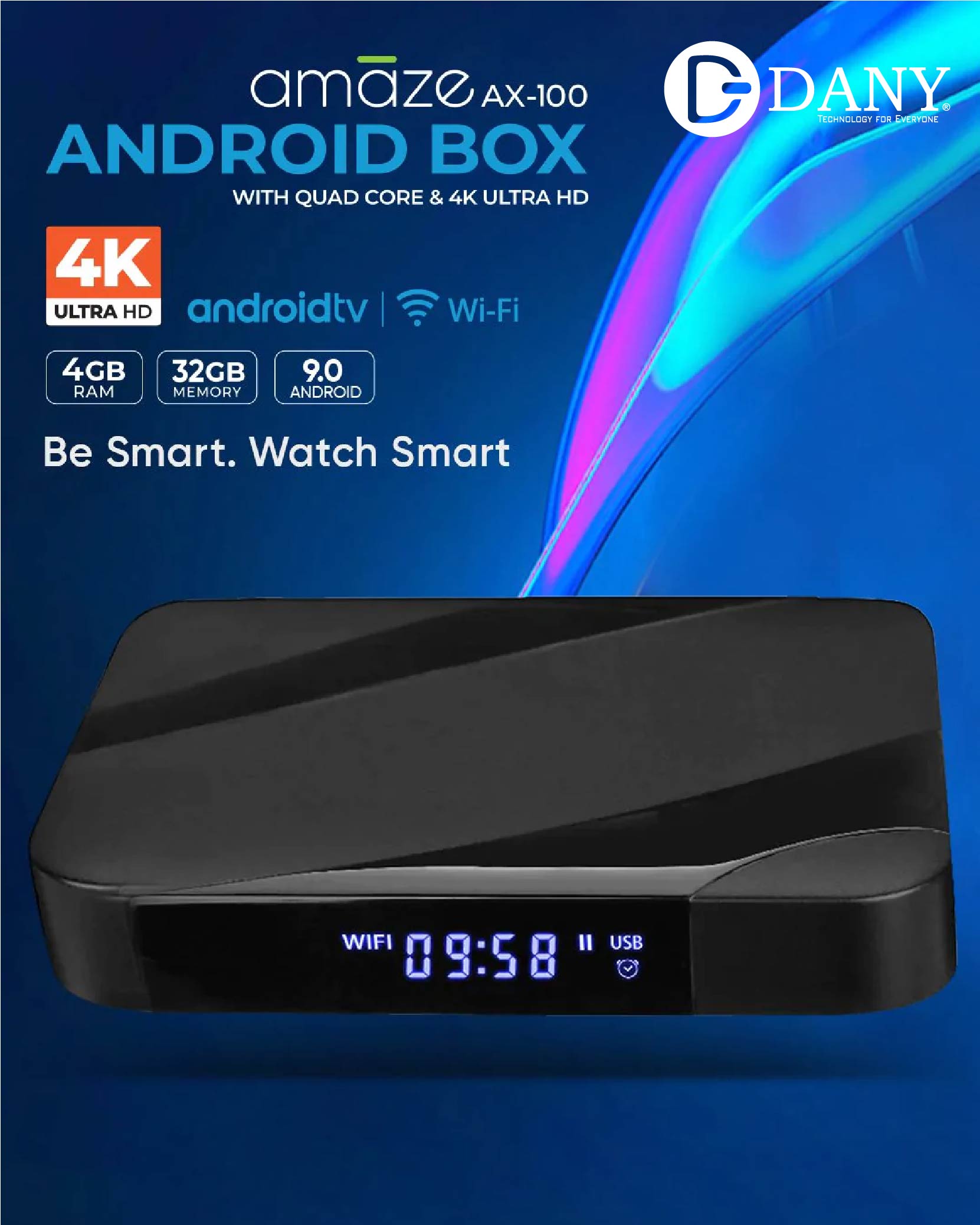 Original Amaze AX-100 Andriod TV Box With 4GB RAM 32GB ROM | 1 YEAR ...