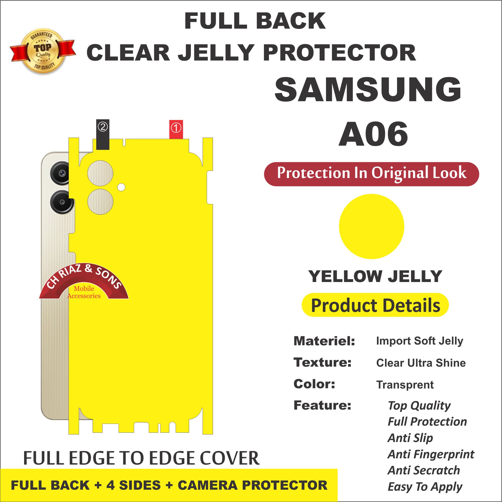 SAMSUNG A06 FULL BACK 360 premium Protection Skin Wrap full cover ...