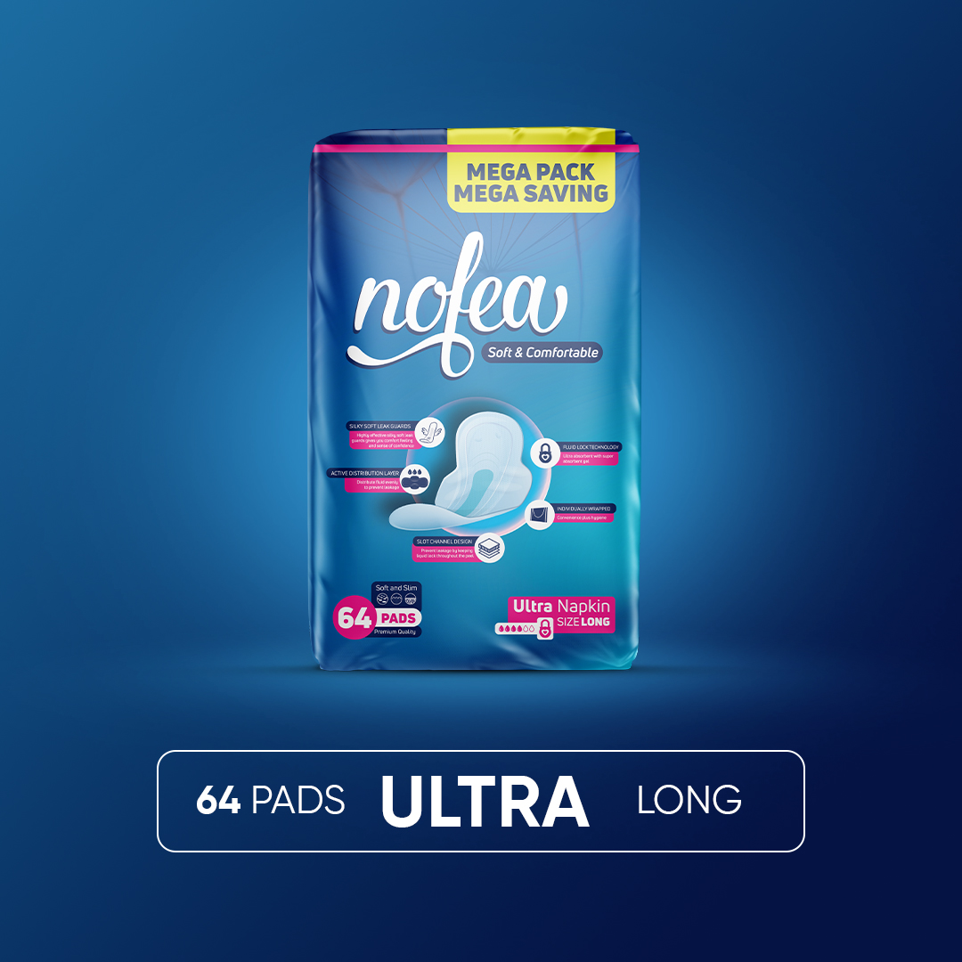 Nofea Napkins/Sanitary Pads Ultra Long - 64 Pads | Daraz.pk