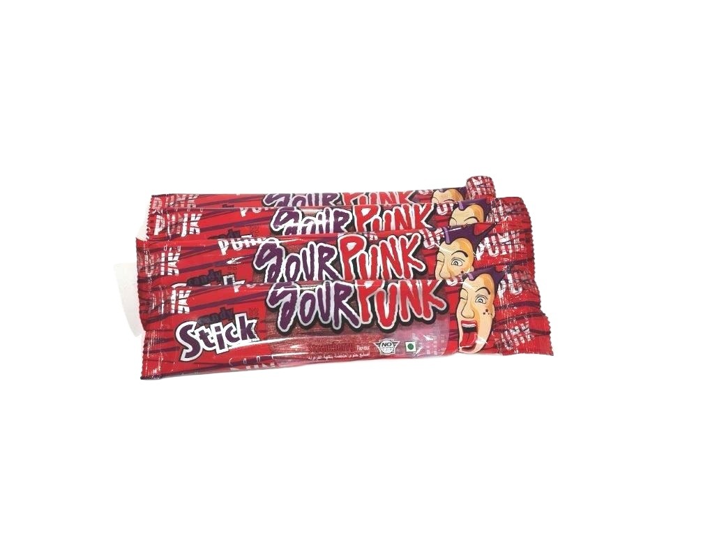Sour Punk Candy Sticks Strawberry Flavor 40g - Pack of 4 - Tangy ...