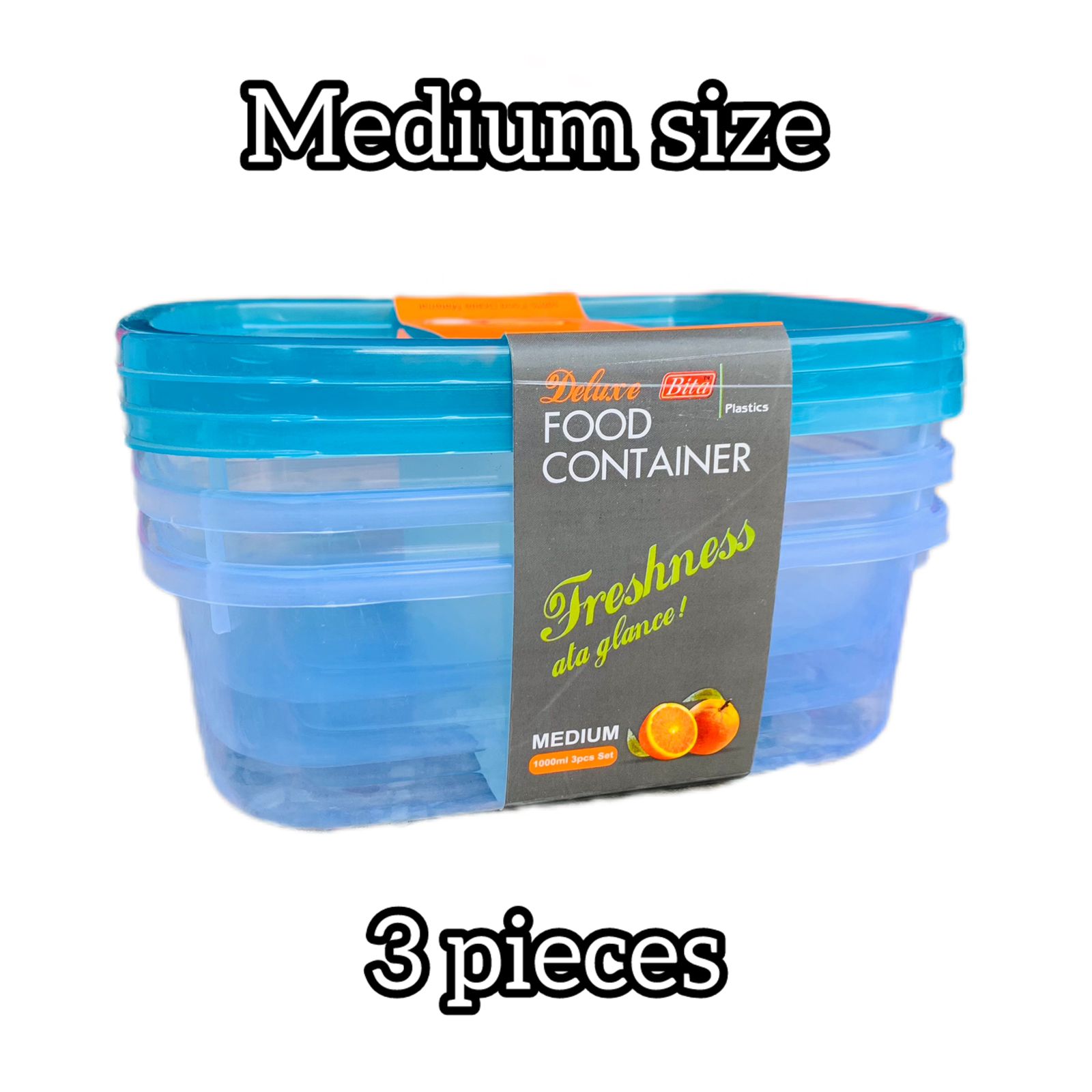 3 pieces food containers set in 3 sizes Large Medium and Small | Daraz.pk