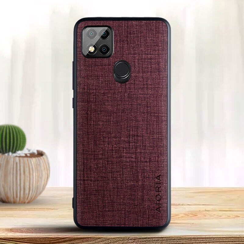 lthmy for Xiaomi Redmi 9C case with Cross waterproof cloth design PU ...