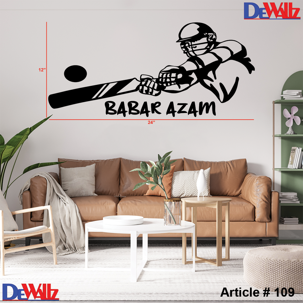 DeWallz # 109 Babar Azam Cricket for Home Office Room Wall Art Decal ...