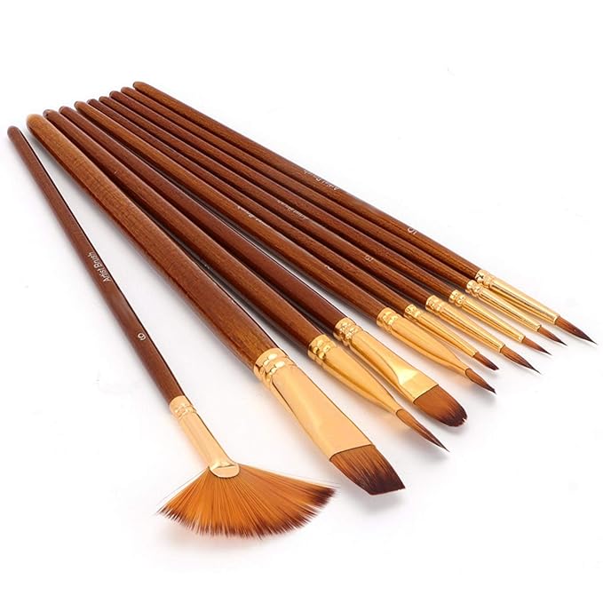 10 Pcs Professional Fine Tip Art Painting Brushes Set for Oil ...