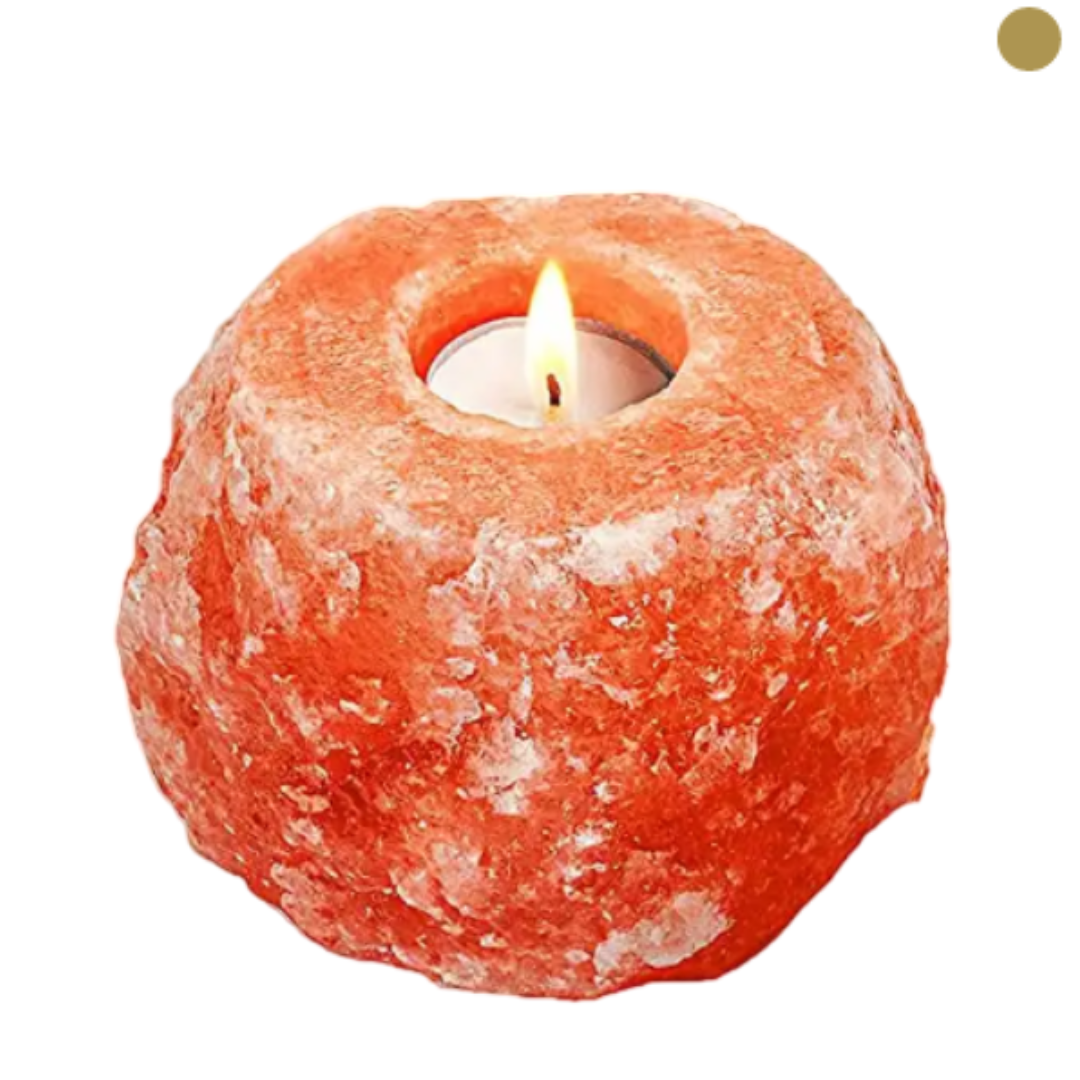 Hand-Carved Pink Rock Salt Candle Holder - A Unique Home Decor Piece ...