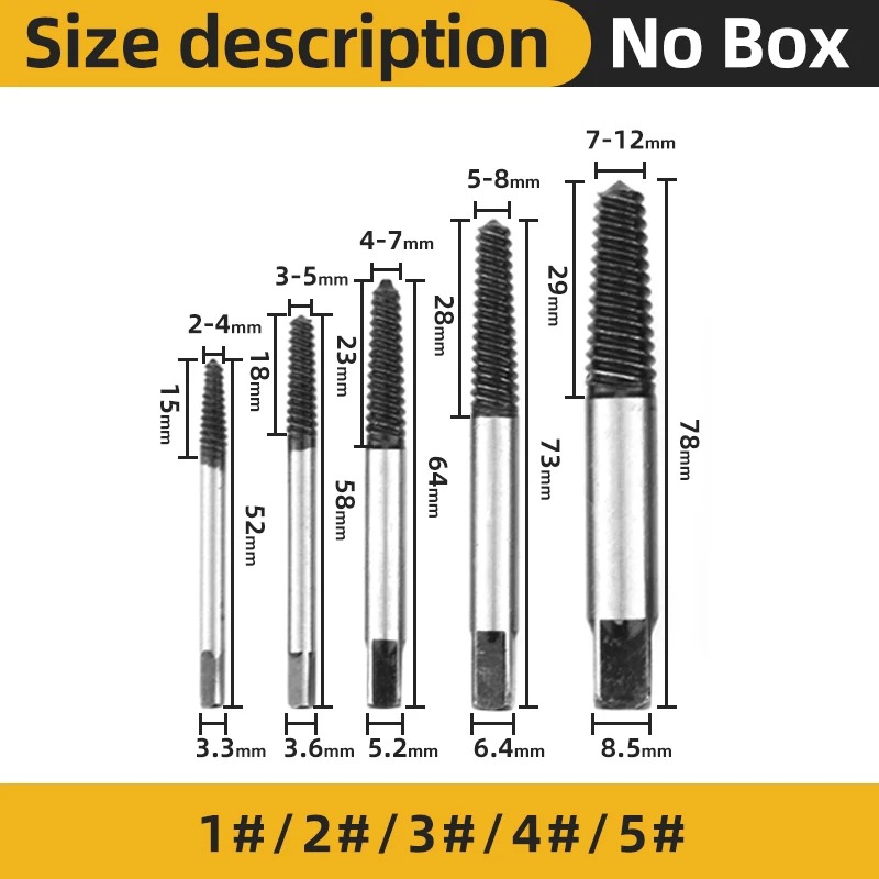5/6Pcs Screw Extractor Metal Drill Bit Set Damaged Screws Remover ...