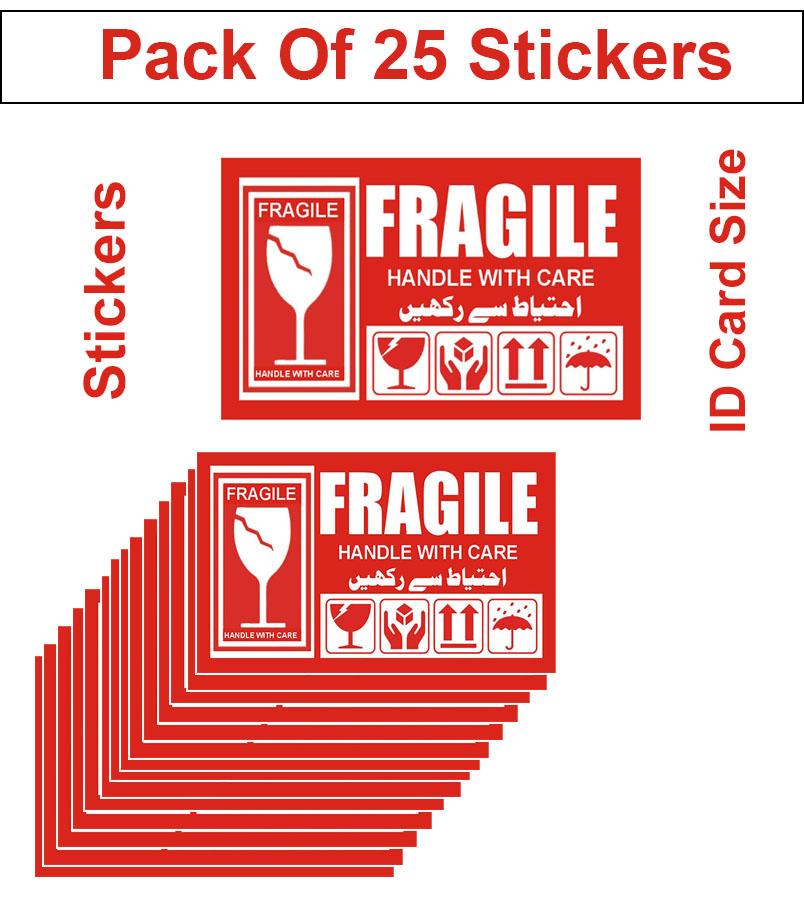 25 Pcs Stickers Handle With Care Label Fragile For Sensitive Products ...