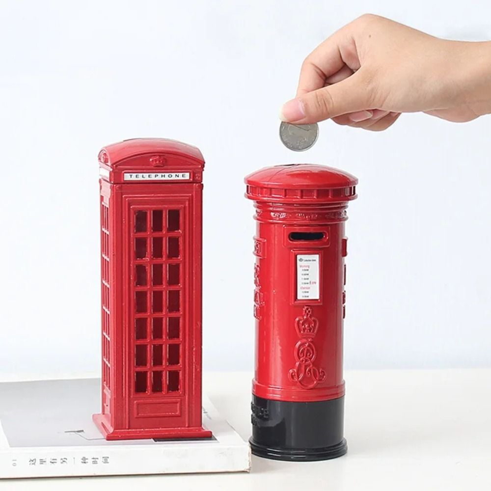 London Phone Booth Coin Bank Nostalgic Old Object Vintage Red Telephone ...