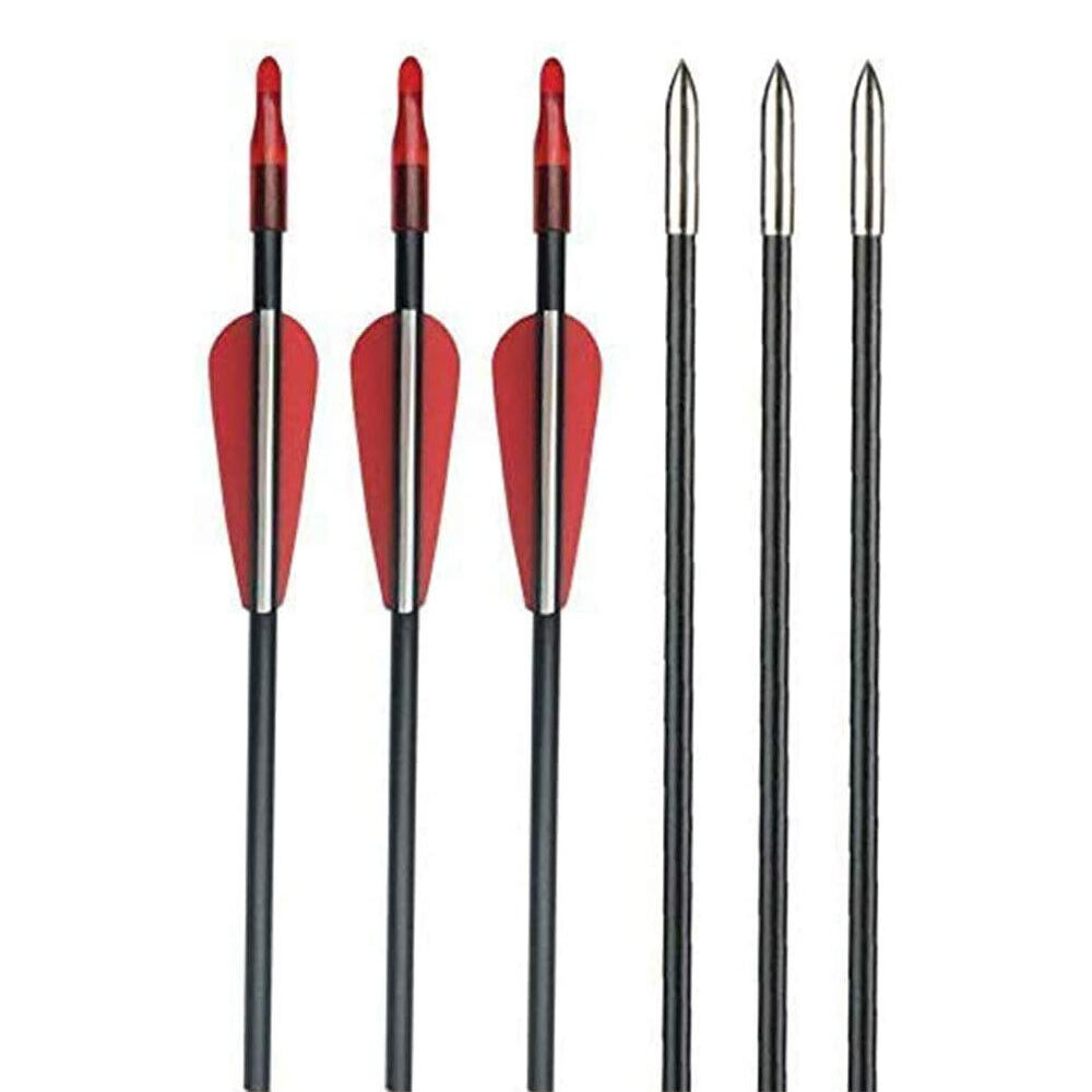 3-Pcs 31-Inches Fiberglass Archery Arrows for Recurve and Compound Bow ...