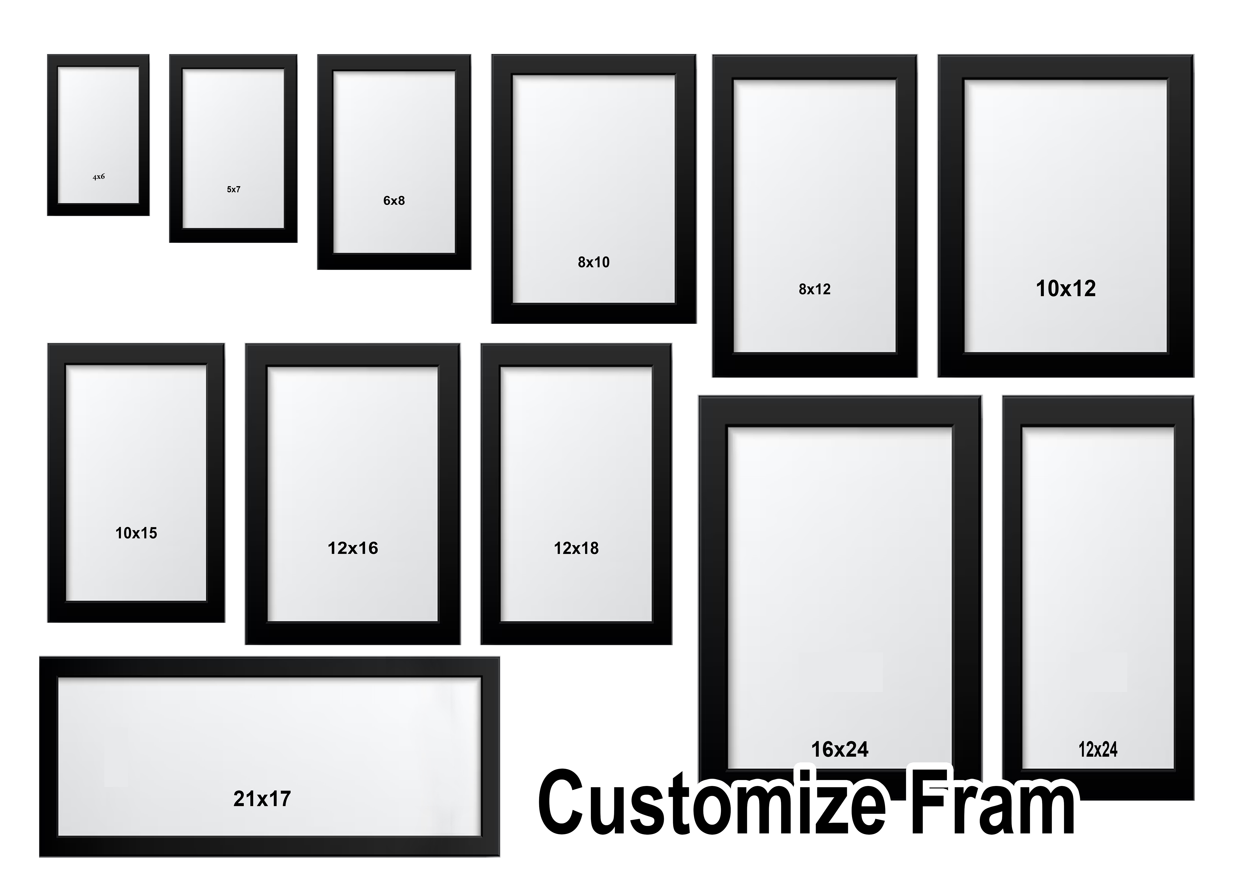 Customized rectangular horizontal photo frames with a minimalist modern ...