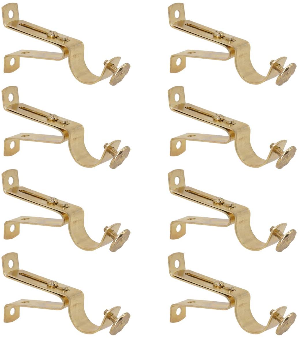 "Pack of 8 Adjustable Metal Curtain Holder Bracket for 3/4'' Rod Pole ...
