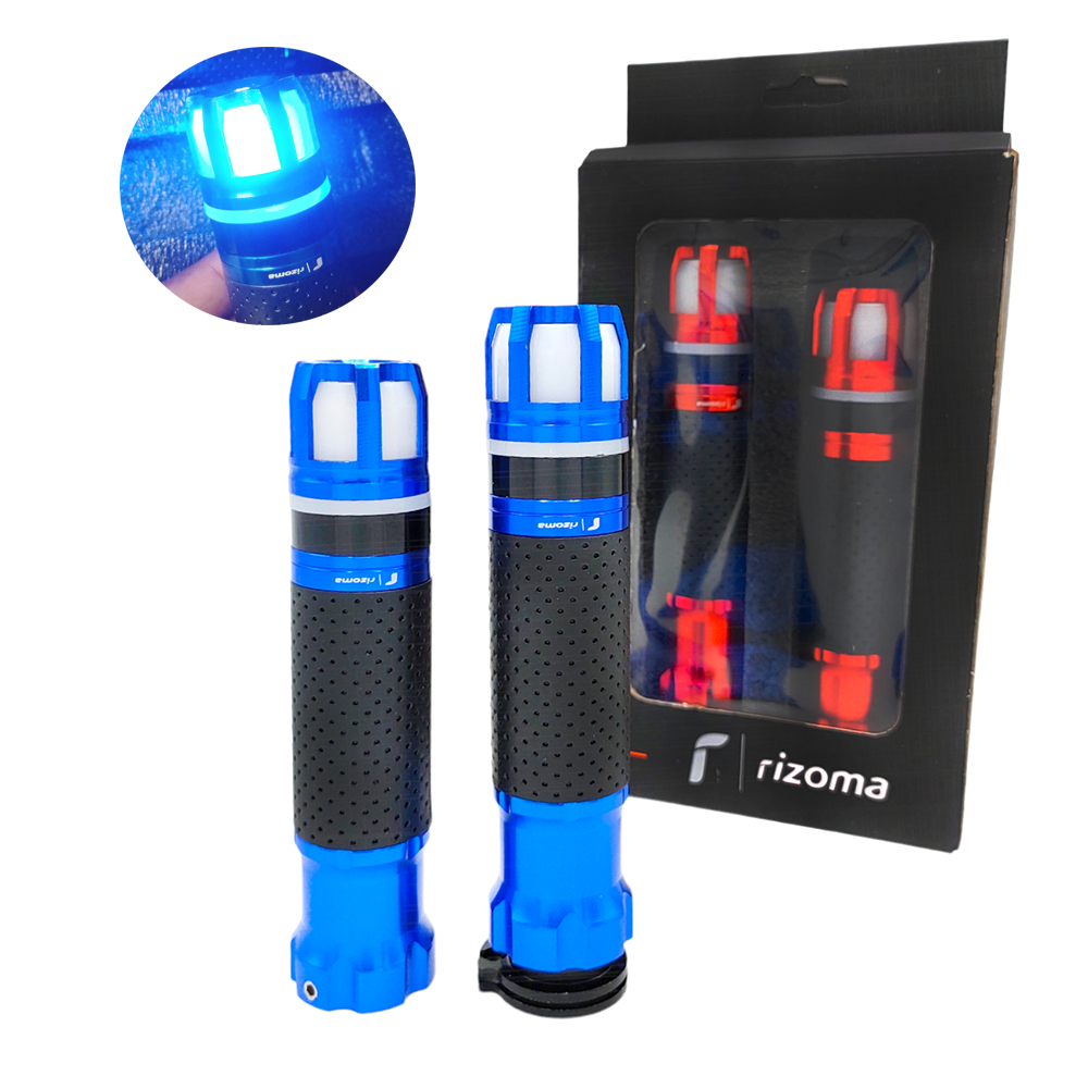Universal Rizoma LED Rubber Aluminum Motorcycle Handle Bar Soft Grips ...