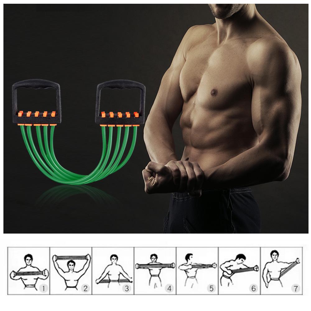Chest Expander Silicone Adjustable Resistance Exercise Bands Pull ...
