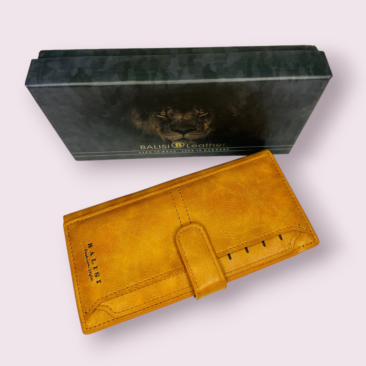 Original Balisi BL01C Men's Leather Bifold Wallet with Push Button ...