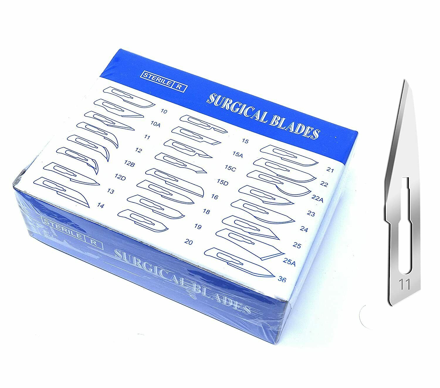 Premium 100 Pieces Scalpel Handle Blades Number 11, Stainless Steel ...