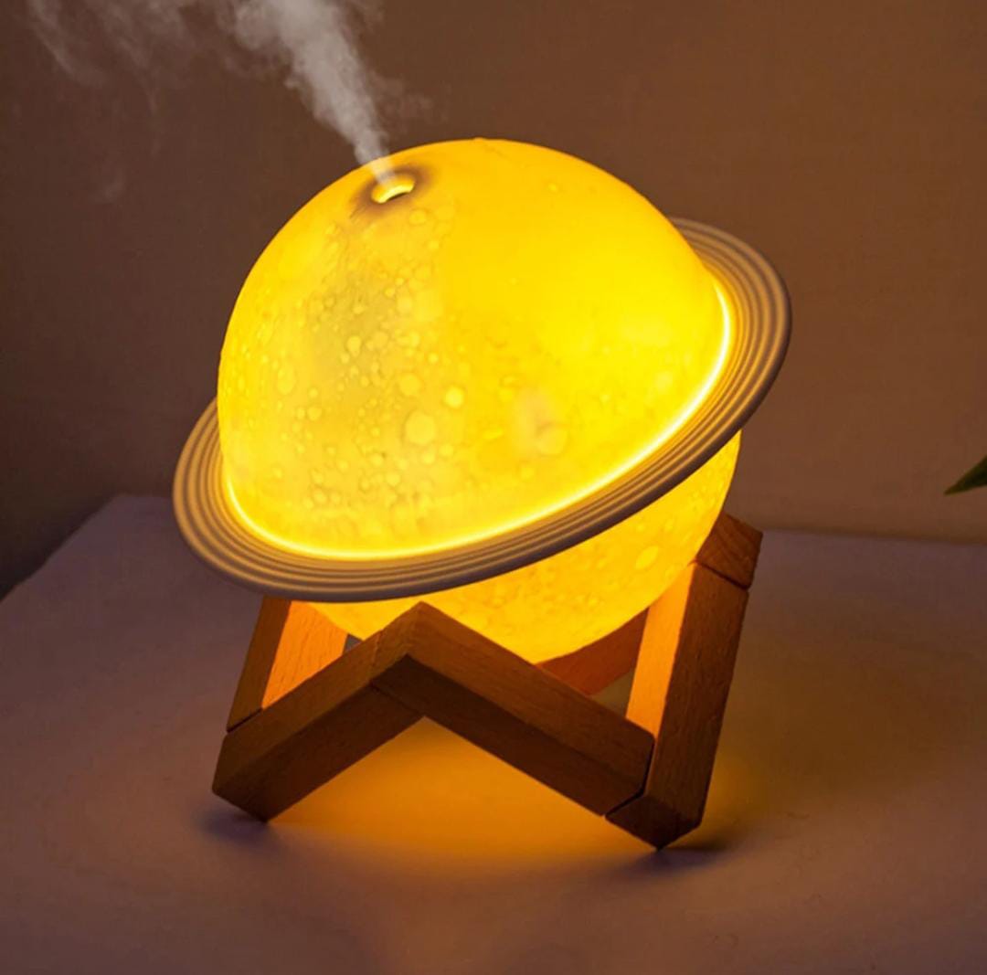 Cute Night Light Air Humidifier Mini Planet Moon Warm Led Lamp Usb ...