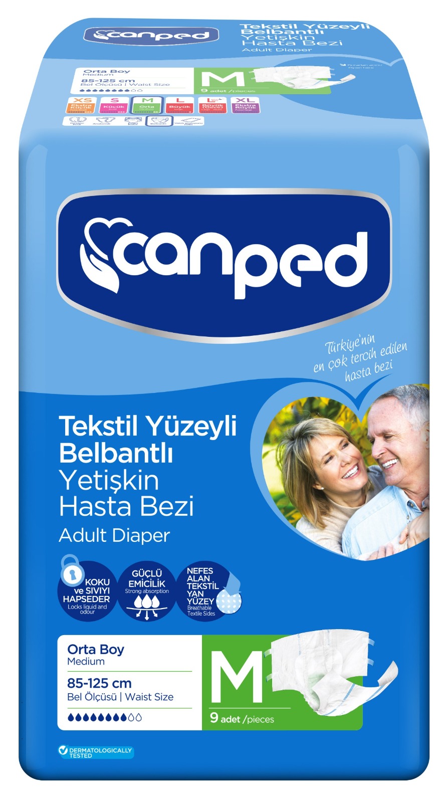Canped Inco Standard Adult Diapers Medium -9 Pcs | Daraz.pk