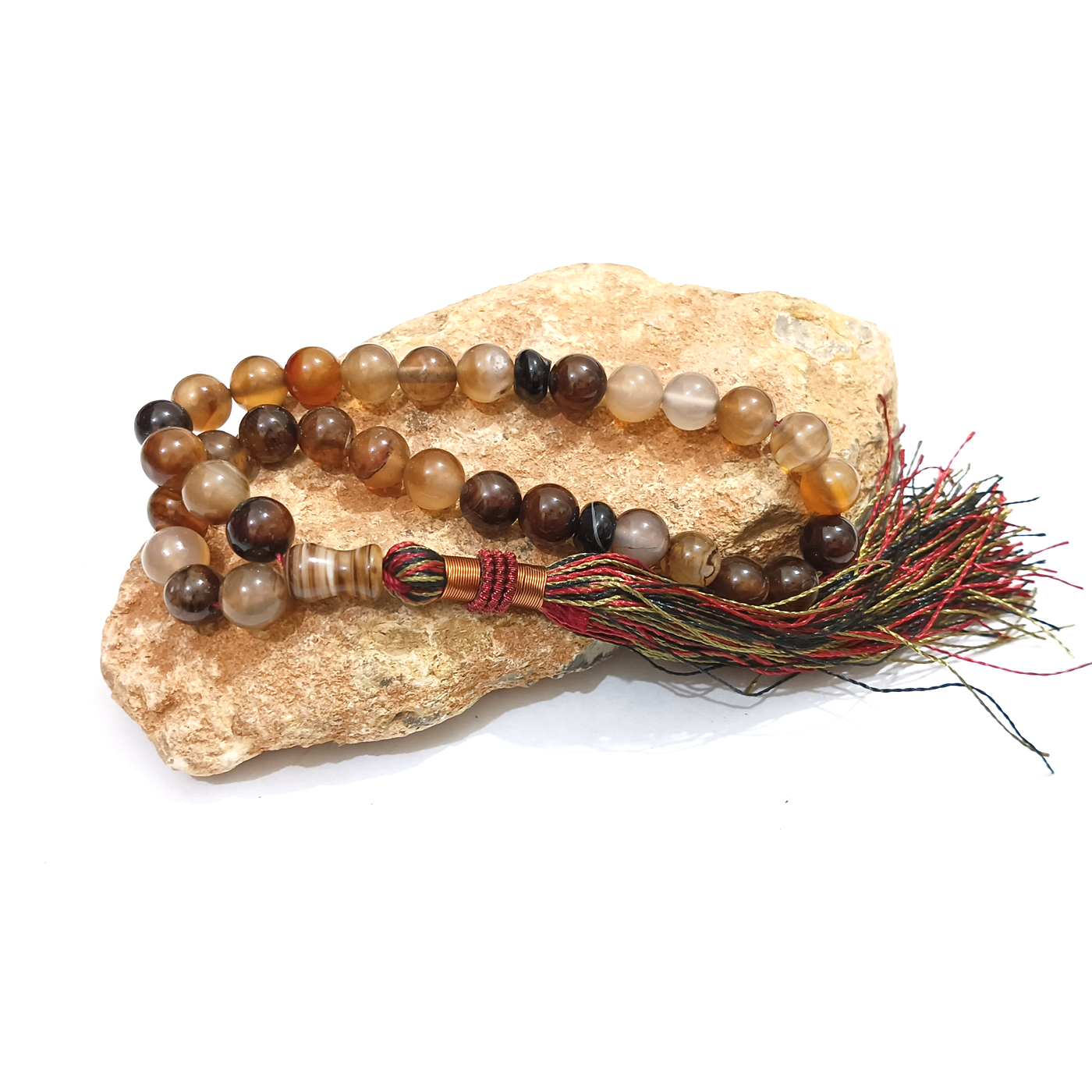 Brown Color Aqeeq Stone Tasbeeh 33 Beads (Size 6MM) - Fancy Choice ...