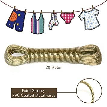 Heavy Duty Wet Cloth Laundry Rope PVC Coated Metal Cloth Drying Wire ...
