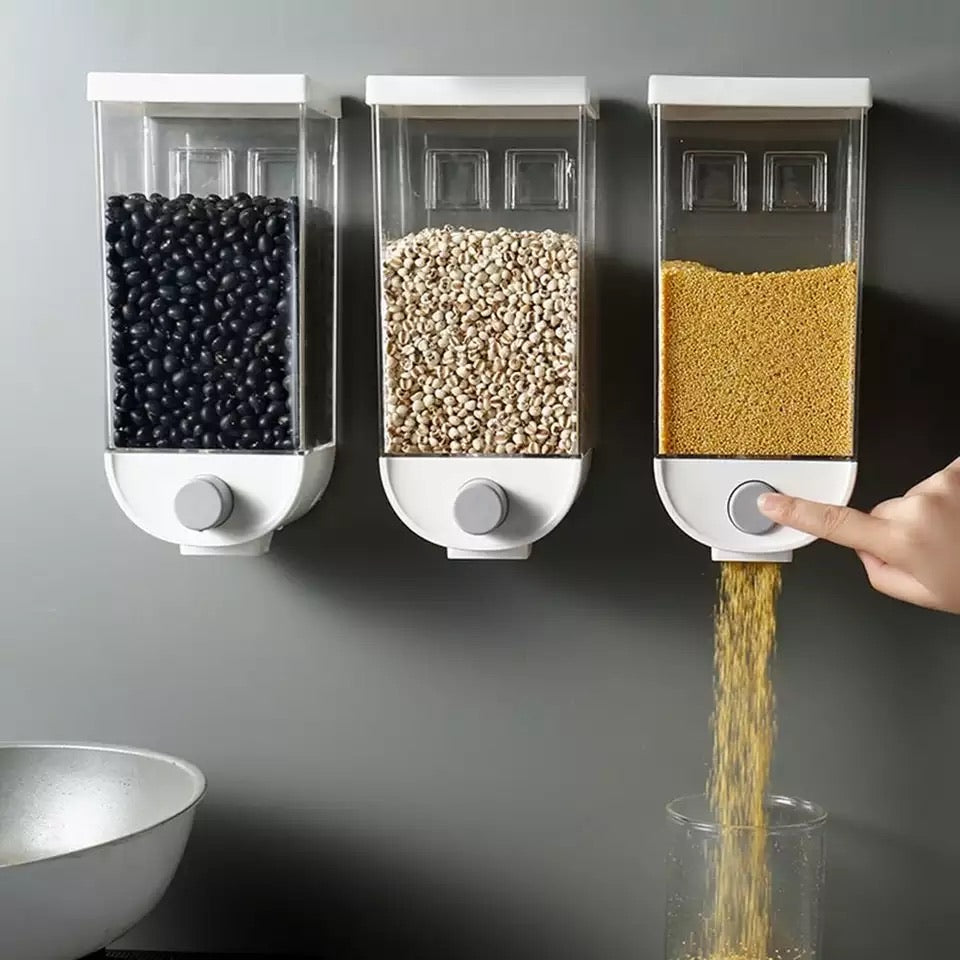 Transparent Wall-Mounted Cereal Dispenser and Grain Storage Container ...