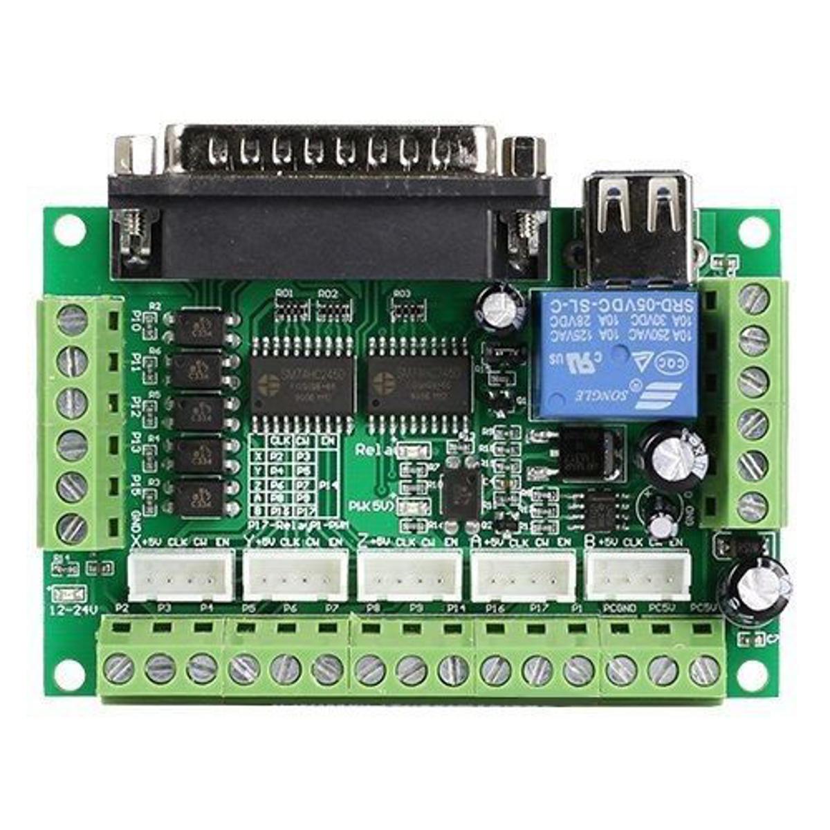 5 axis CNC Breakout Board for Stepper Motor Driver MACH3 Parallel Port Control | Daraz.pk