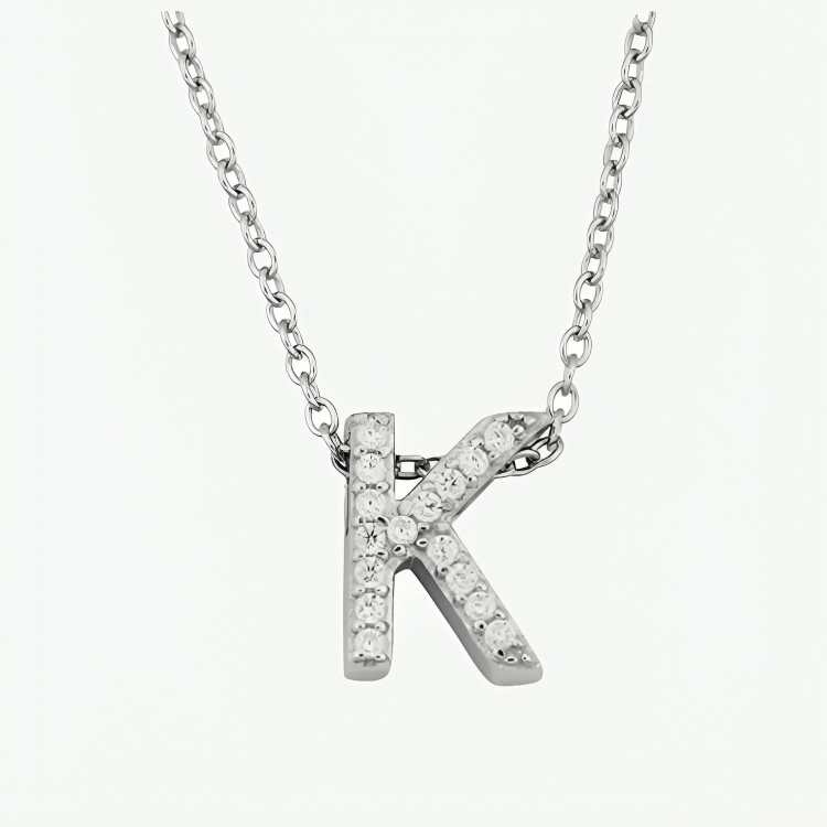 Silver Stainless Steel Alphabet Necklace/Locket/Pendants for Girls ...