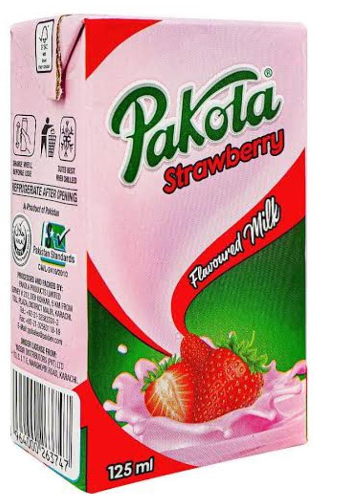 pakola strawberry flavoured milk , pack of 12 , 125 ml , healthy and ...