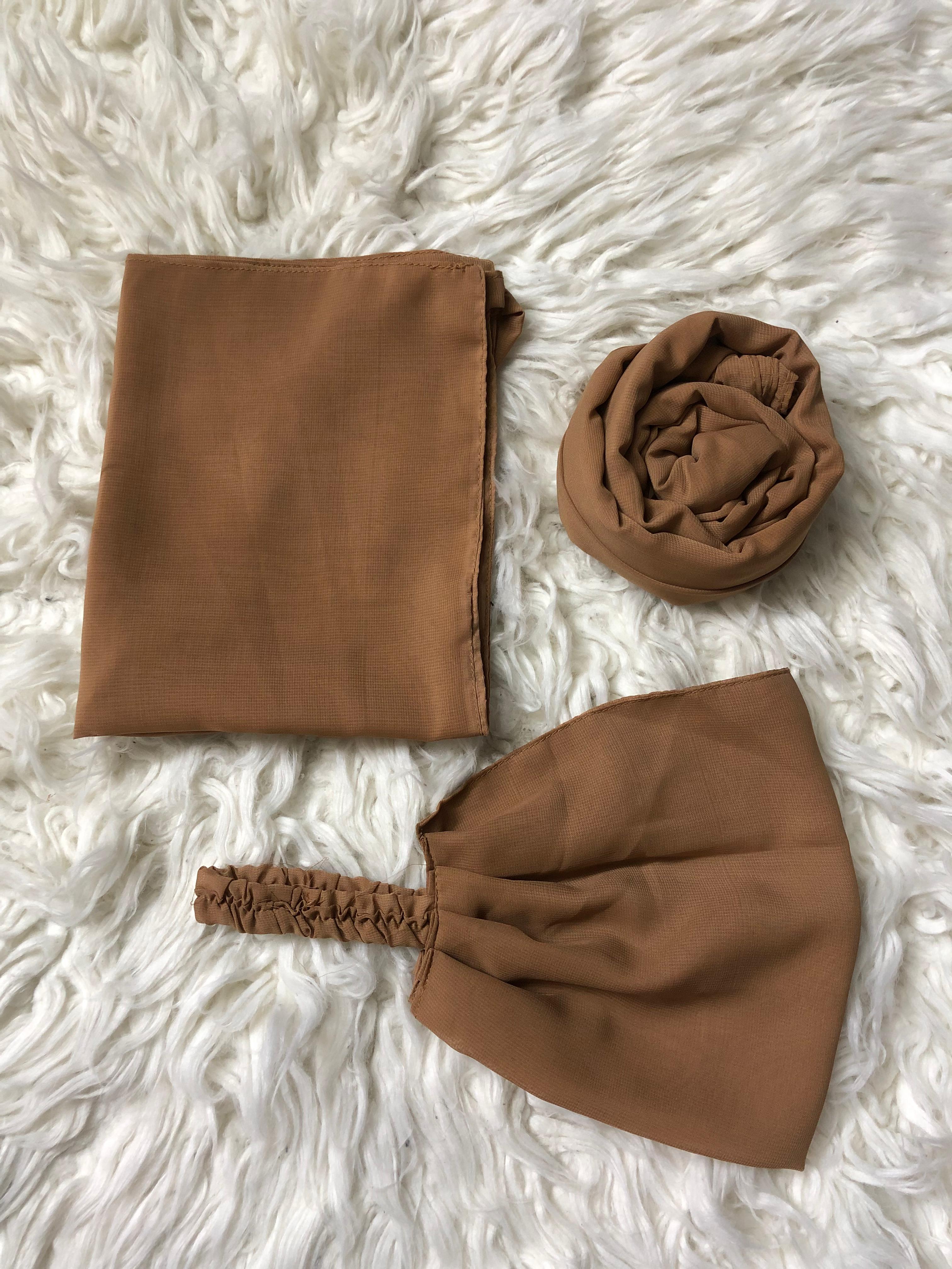 Chiffon Georgette Hijab Scarf Plus Niqab Patii Plus Cap stoller for ...