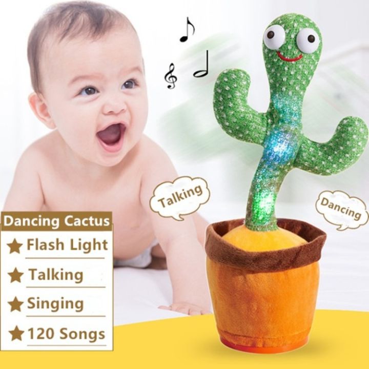 Rechargeable Dancing Cactus Toy with Music, Singing, Talking, Lightning ...