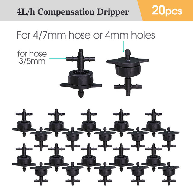 10-100m 3/5mm Blue Elbow Drip Irrigation Kit 8l/h Dropper 4-Way ...