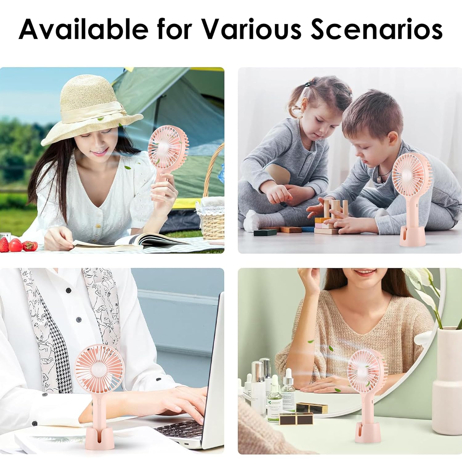 Mini USB Hand Fan – Rechargeable 1200mAh Personal Cooling Fan with 3 ...