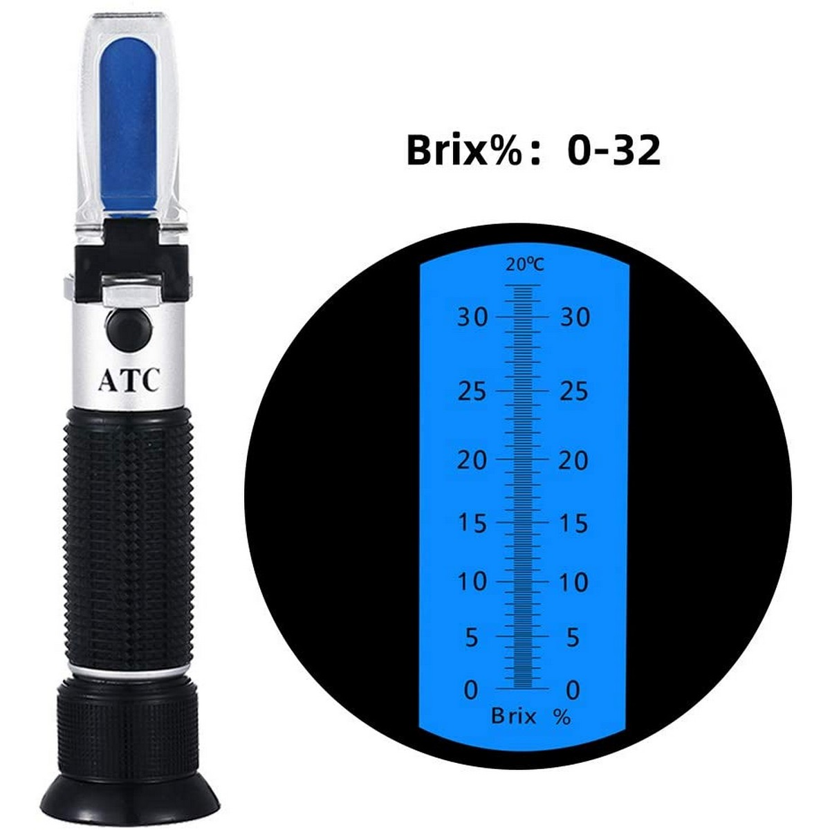 Handheld Brix 0-32% Refractometer Sugar Meter Fruit Sugar Meter Sugar ...