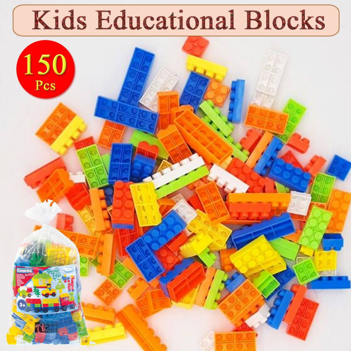 150 Pcs - Educational Building Blocks Toy Set For Kids Boys and Girls ...