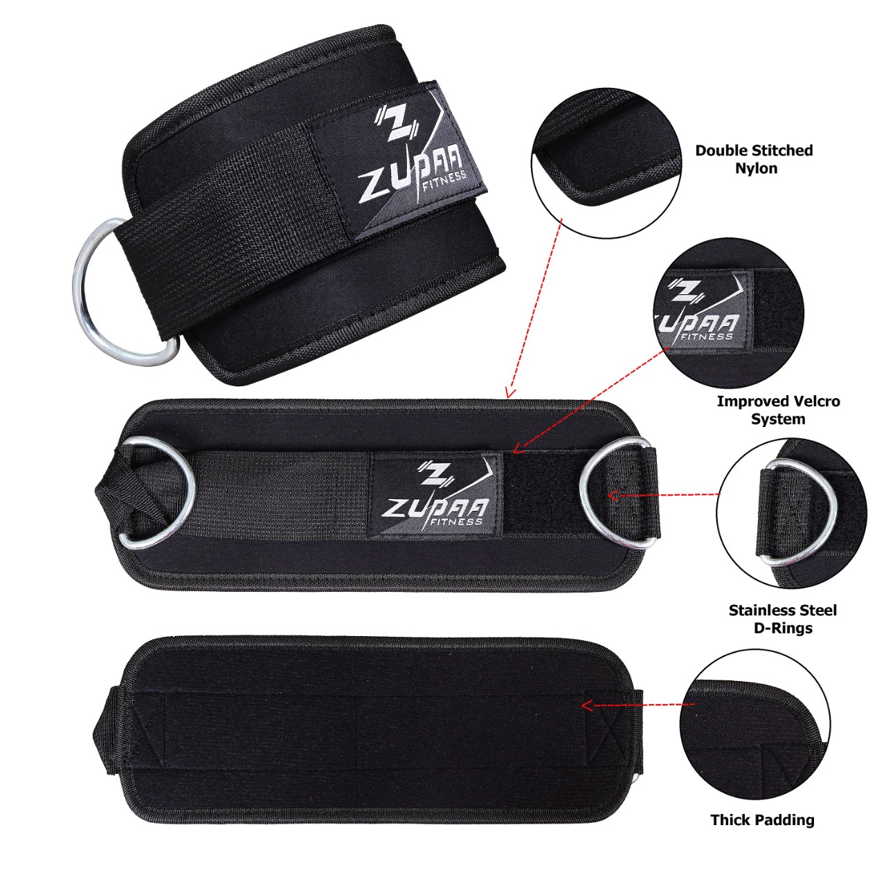 Gym Ankle Strap Cable Attachment Pulley Machine Leg Fitness Weight ...