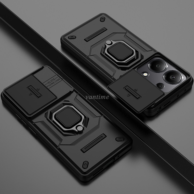 Vantime for Xiaomi Redmi Note 13 Pro 4G / Poco M6 Pro 4G Hard Case Sliding Lens Protect Magnetic ...