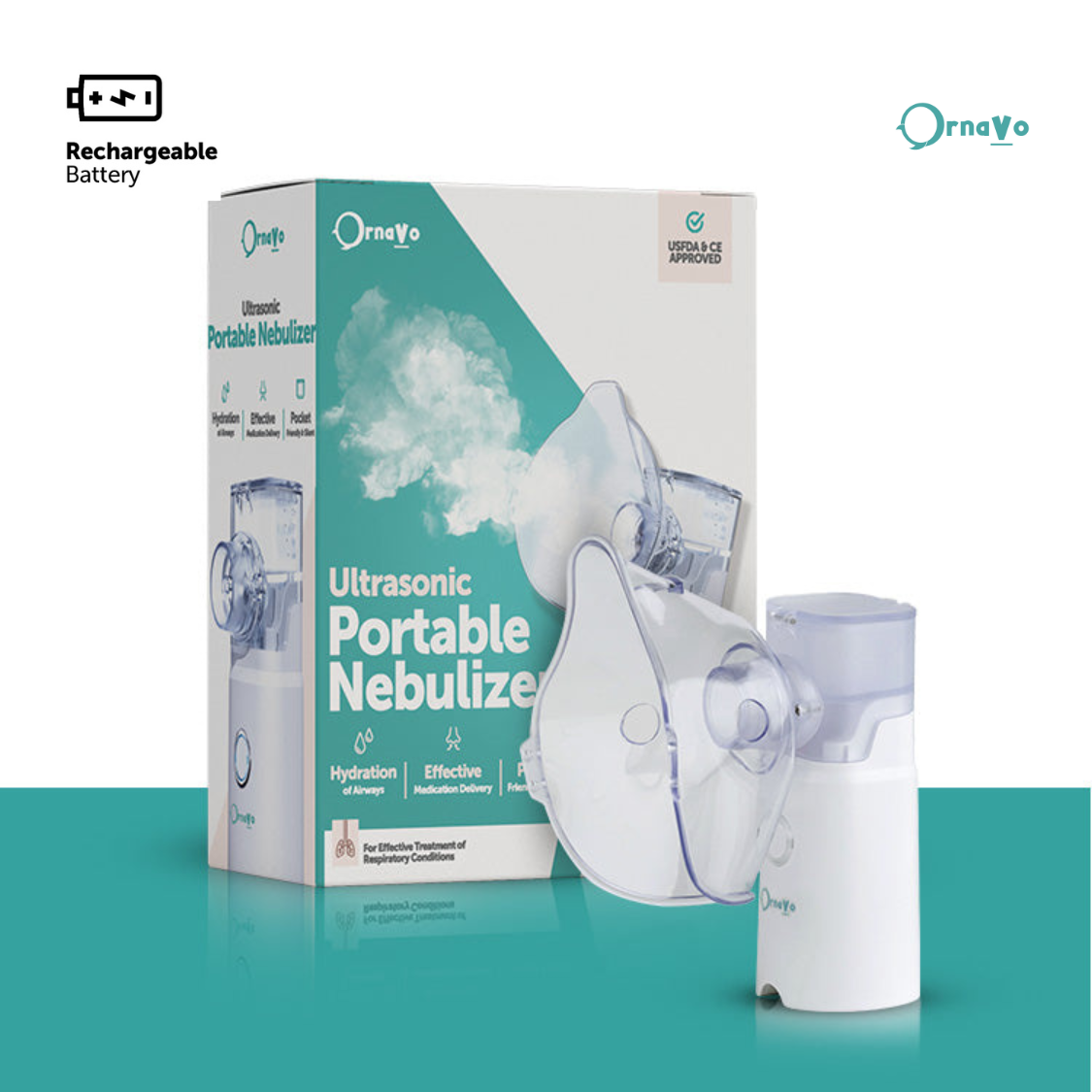 ORNAVO Portable Mesh Nebulizer-Rechargeable- 2 modes hand held ...