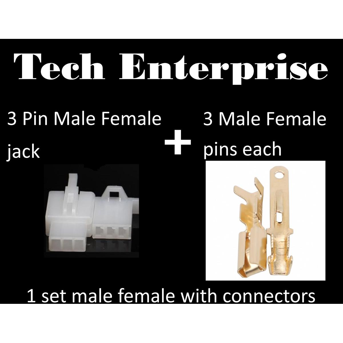 3 pin Male Female Jacks With Connectors | Daraz.pk